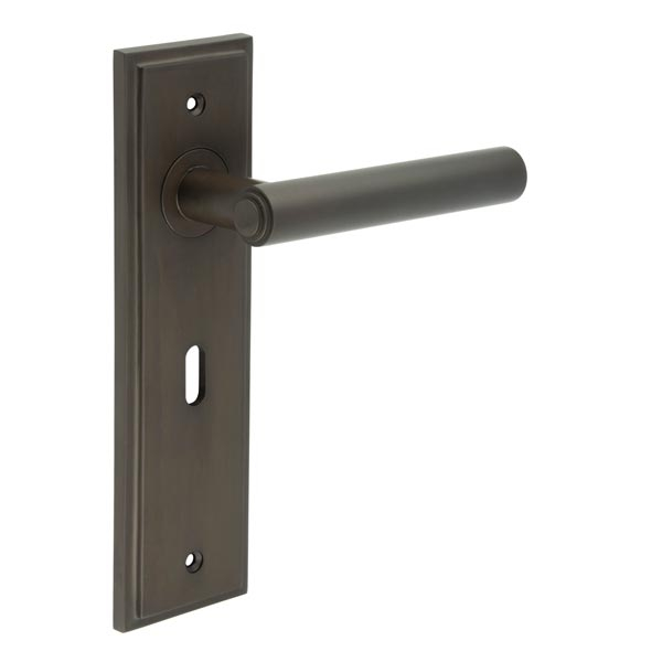 BUR45KIT85 Richmond Door Handles Square Stepped Dark Bronze - M Brock ...